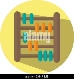 Arithmetic abacus icon flat vector. Math calculator. Counting toy ...