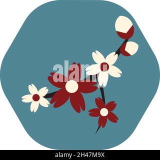 sakura icon black vector illustration Stock Vector Image & Art - Alamy
