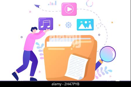 Business documents storage organization, management system vector ...