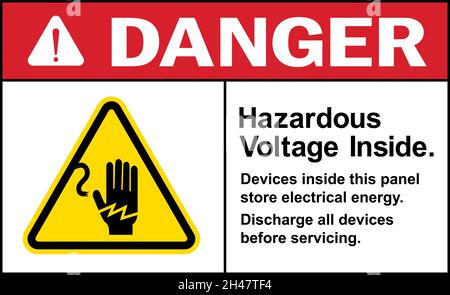Danger Sign Hazardous Voltage Inside Stock Vector Image & Art - Alamy