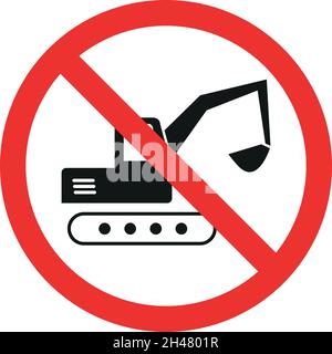 Warning excavator sign Stock Vector Image & Art - Alamy