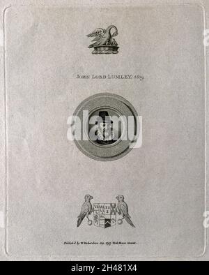 John Lumley, 1st Baron Lumley. Line engraving after Stephens Stock ...