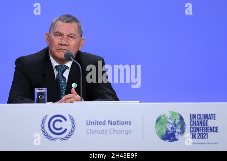 Prime Minister of Tuvalu Kausea Natano arrives for the COP26 summit at ...