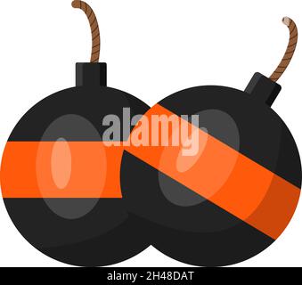 Explosive weapon. Cartoon bombs dynamite grenade missile mine and ...