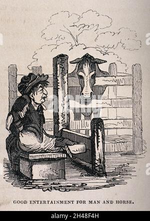 Wood Engraving of Man in the Stocks from 19th Century Illustrated ...