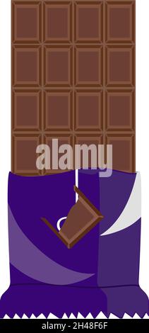 Isolated white wrapped chocolate bar on transparent background ...