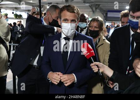 Emmanuel Macron, President of France, walks past Republican Guard ...