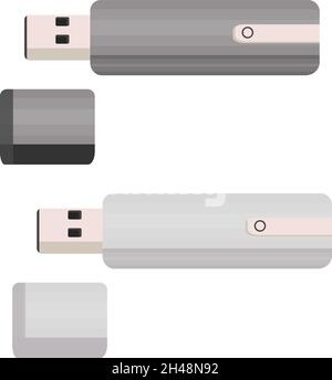 PC Flashdrive, illustration, vector on a white background Stock Vector ...