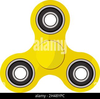 Yellow fidget spinner, illustration, vector on a white background Stock ...