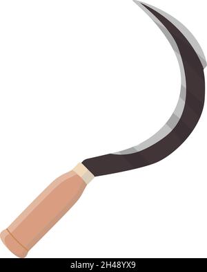 Old sickle, illustration, vector on a white background Stock Vector ...