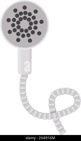Metal shower head, illustration, vector on a white background Stock ...