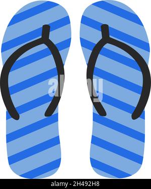 Blue slippers, illustration, vector on a white background Stock Vector ...