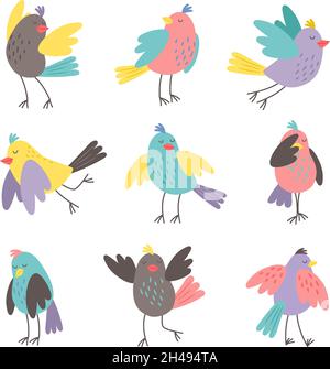 A cartoon illustration of a bluebird looking sad Stock Vector Image ...