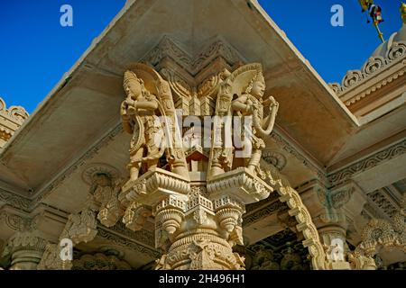 01 03 2009 Sculptures on the wall of a Swaminarayan Temple BAPS Shri ...