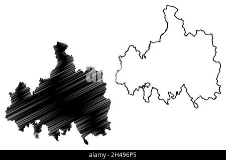 Rayagada district (Odisha State, Republic of India) map vector ...