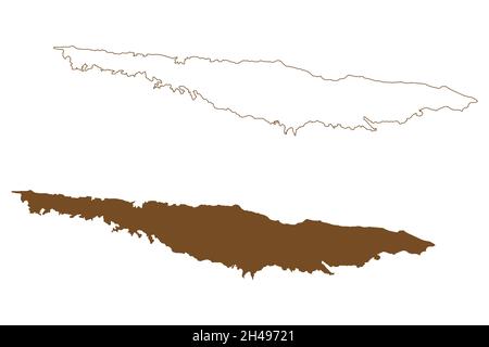 Yapen island (Republic of Indonesia, Melanesia, Oceania) map vector ...