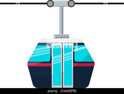 Blue Ropeway, illustration, vector on white background Stock Vector ...