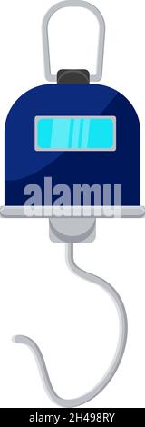 Blue weight scale, illustration, vector on a white background Stock ...