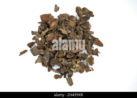 Pine bark orchid substrate top view. Brown Pine bark mulch for indoor ...