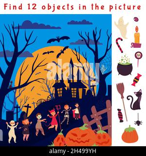 Hidden object game. Puzzle location, find objects picture for kids ...
