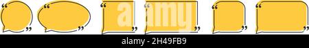 Quote box frame, big set. Quote box icon. Texting quote boxes. Blank ...