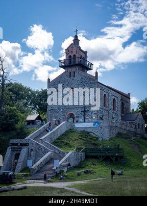 Sleza, Poland - August 07, 2021: A prehistoric sculpture of a stone ...