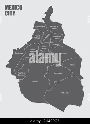 greater mexico city administrative map Stock Vector Image & Art - Alamy