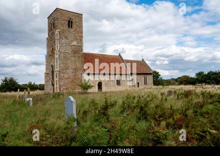 Full shot of St John the Baptist's Church Wantisden, Suffolk, looking ...