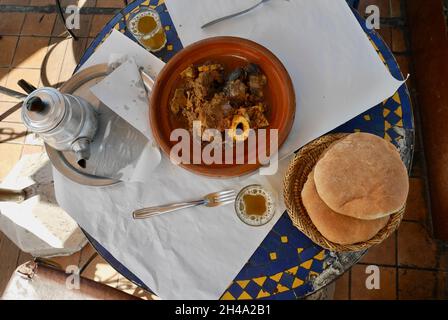 Tanjia is a food speciality of Marrakech; clay pot filled with lamb and ...