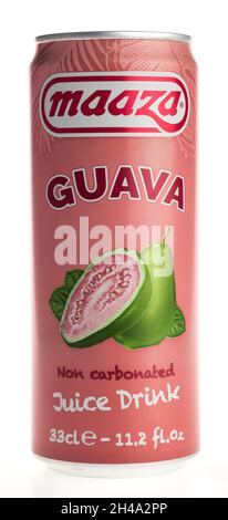 Can of Maaza Tropical juice drink isolated on a white background Stock ...