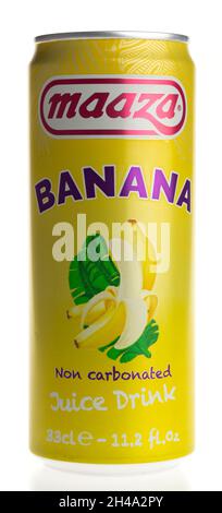 Can of Maaza Tropical juice drink isolated on a white background Stock ...