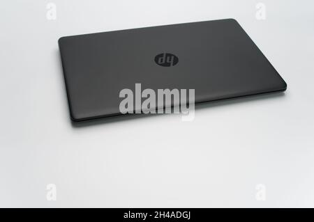 COMO, ITALY - Oct 31, 2021: laptop computer with closed lid and ...