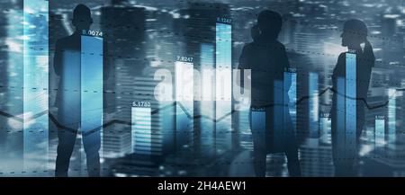 Finacial concept. Business Graph Stock Market chart. Digital charts and ...