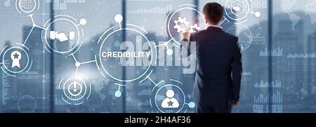 Credibility improvement. Modern business solution concept Stock Photo ...
