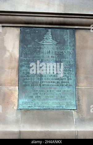Statue commemorating Lieutenant-Colonel George Elliott Benson who died ...