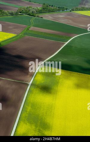 Aerial view of crop fields over Germay Munich Stock Photo - Alamy