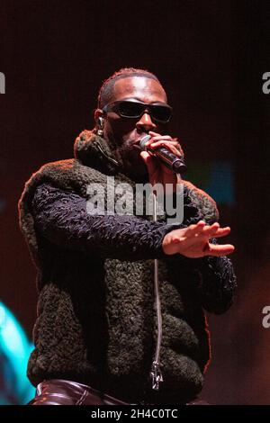 Nigerian rapper Burna Boy (Damini Ebunoluwa Ogulu) during the Outside ...