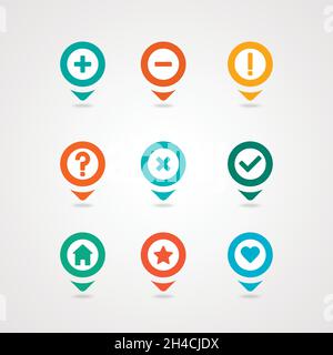 mapping pins icon EPS 10 vector file has transparency (shadow under the ...