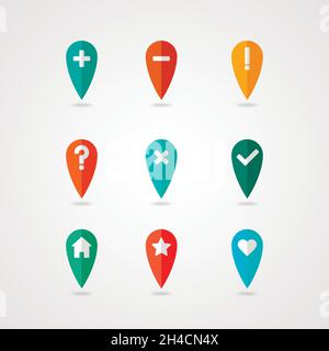 mapping pins icon EPS 10 vector file has transparency (shadow under the ...