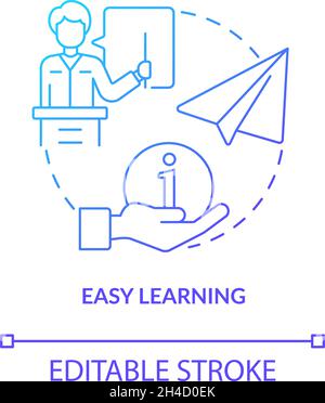 Learning blue gradient concept icon Stock Vector Image & Art - Alamy