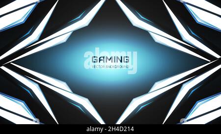 Abstract gamer background modern tech template design concept. Metallic ...