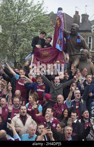 The Bobby Moore statue ahead of the Premier League match at Wembley ...