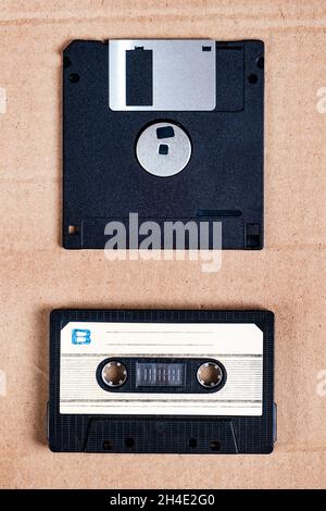 Floppy Disk Drive on the Cardboard Background closeup Stock Photo - Alamy