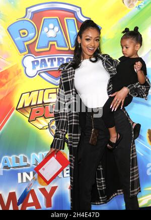 Jayde Pierce and daughter attending the Gala screening of Paw Patrol ...