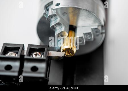Small diy turning lathe machine for education and hobby Stock Photo - Alamy