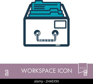 Filing Cabinet outline icon. Workspace sign Stock Vector Image & Art ...