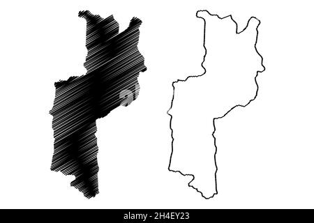 Saitual district (Mizoram State, Republic of India) map vector ...
