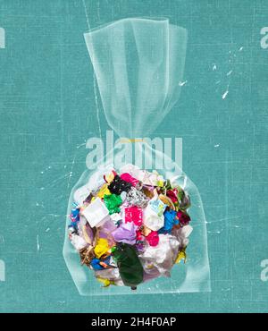 Air and water pollution. Contemporary art collage, modern creative ...
