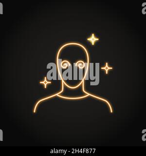 Neon schizophrenia icon in line style. Mental illness symbol. Vector ...