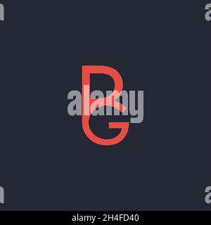 BG Brush Stroke Letter Logo Design. Blue Paint Logo Leters Icon with ...